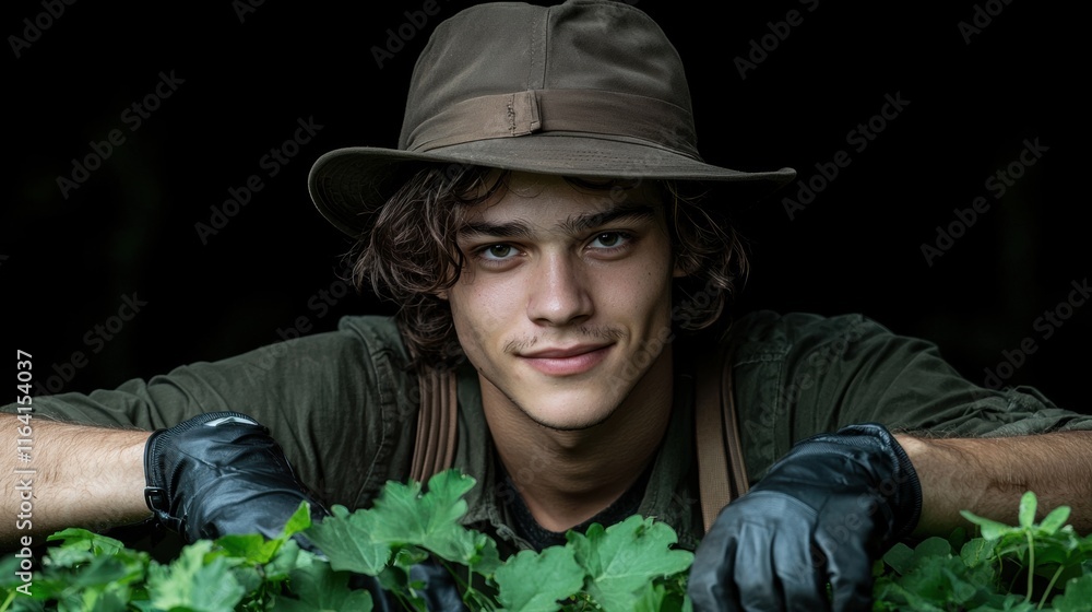 Professor developing a renewable energy prototype in an eco-lab Stock ...
