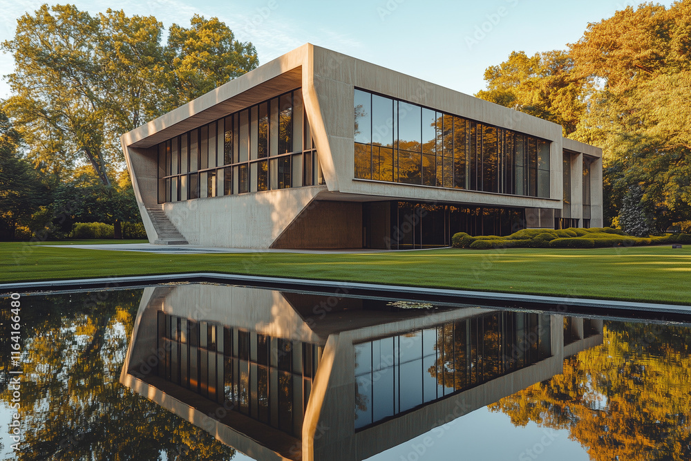 modern contemporary architecture and space design concept of combining ...