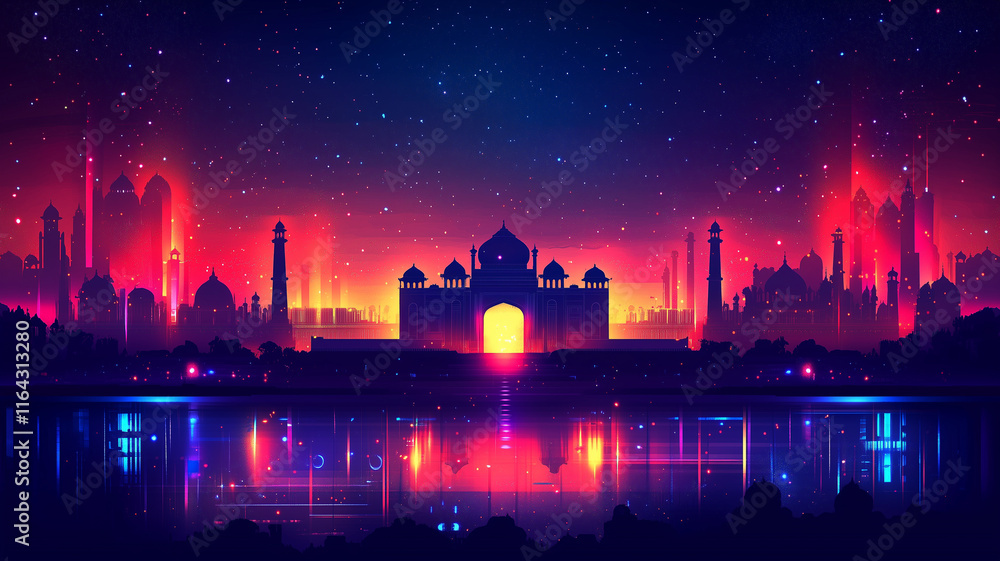 Illustration of India Republic Day featuring a blend of historical ...