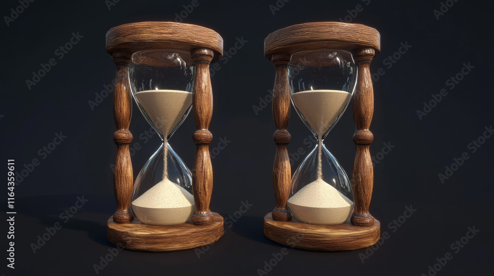 Hourglass animation sprite sheet. Glass clock with falling sand, isolated sandglass sequence ...
