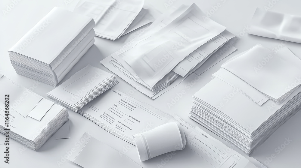 Paper bill mockups set isolated on transparent background. Vector ...