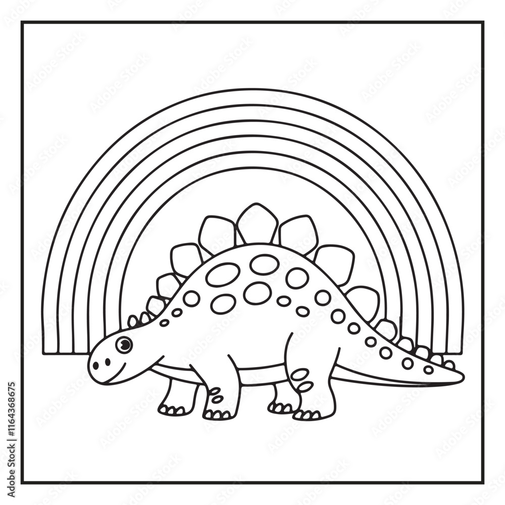 Cute Dinosaur Coloring Pages for Kids. Dinosaur designs For Kids ...
