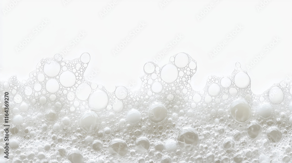 Bath soap or shower gel foam frame with bubbles on transparent ...