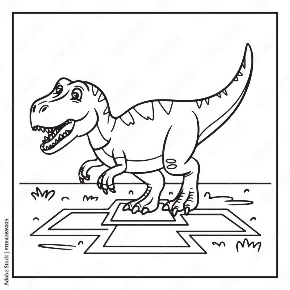 Cute Dinosaur Coloring Pages for Kids. Dinosaur designs For Kids ...