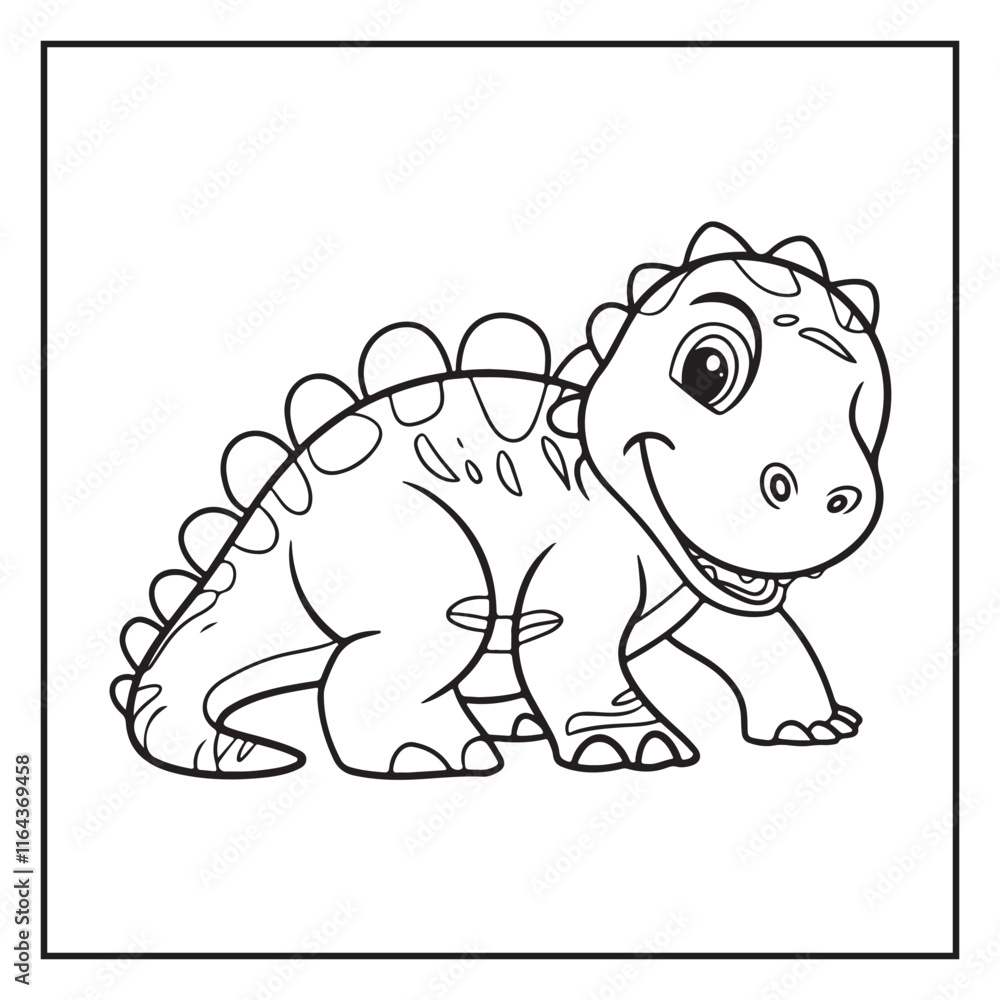 Cute Dinosaur Coloring Pages for Kids. Dinosaur designs For Kids ...