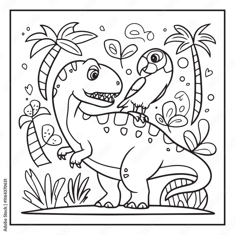 Cute Dinosaur Coloring Pages for Kids. Dinosaur designs For Kids ...