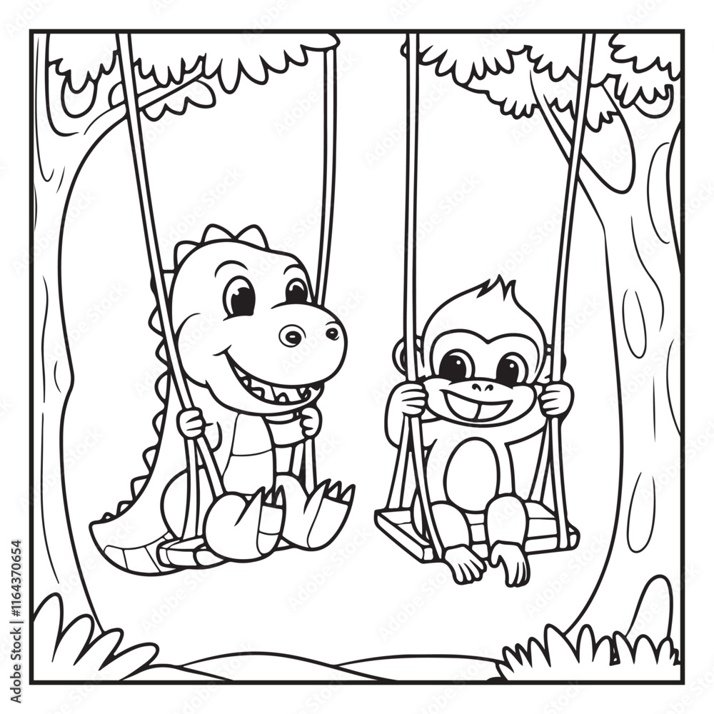 Cute Dinosaur Coloring Pages for Kids. Dinosaur designs For Kids ...