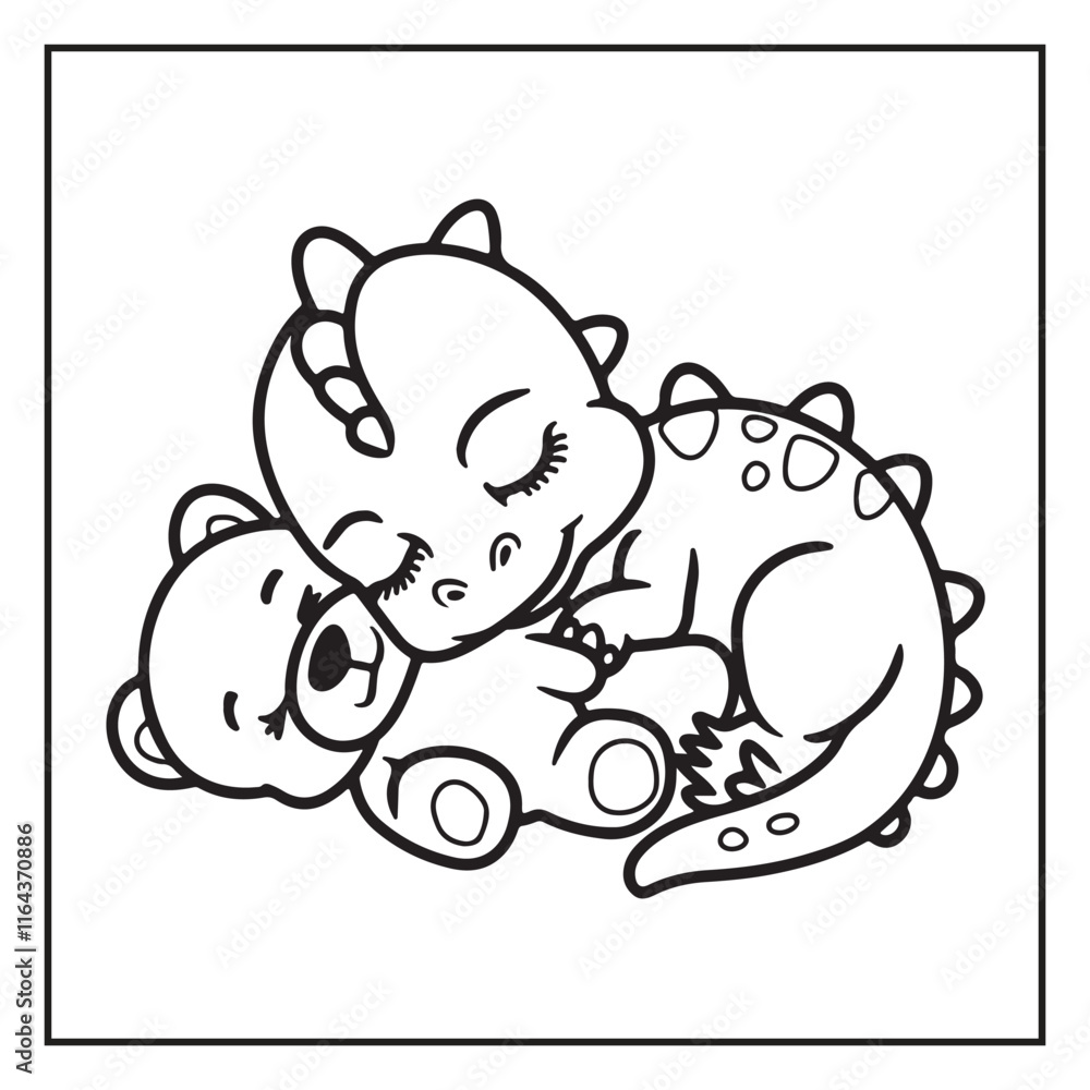 Cute Dinosaur Coloring Pages for Kids. Dinosaur designs For Kids ...