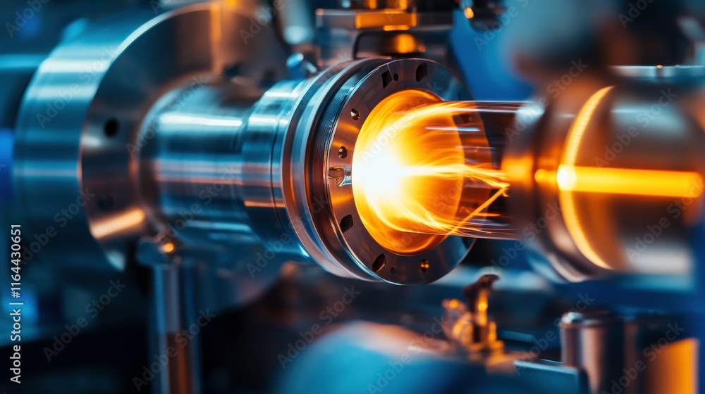 Advanced Plasma Propulsion Engine in Vacuum Chamber Testing Stock Photo ...