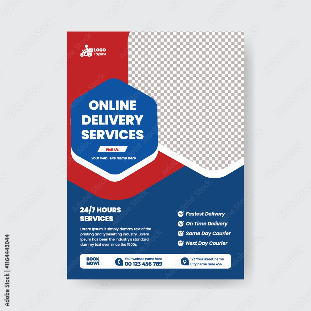 editable Print ready flyer or poster template for Delivery Service ...