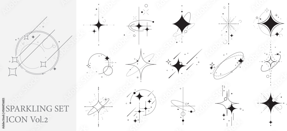 SPARKLING SET ICON Vol-2, Sparking Symbol icon. Twinkling stars ...