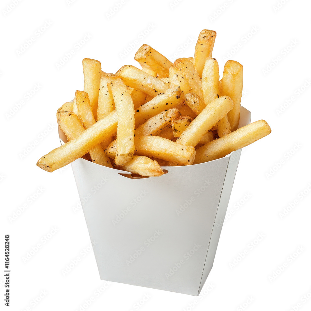 container filled with golden. crispy french fries. showcasing their ...