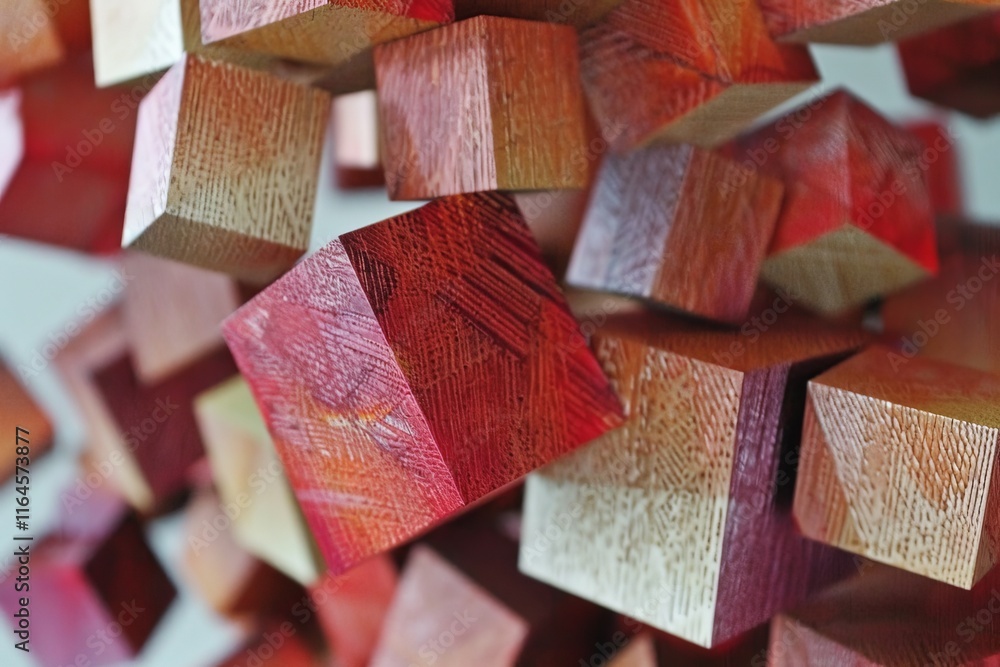 Abstract pattern of geometric shapes in vivid colors and varied sizes ...