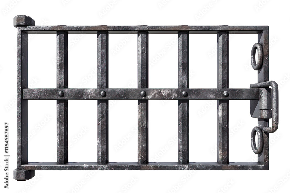 Prison bars isolated Steel metal or iron jail cell cage security lock ...