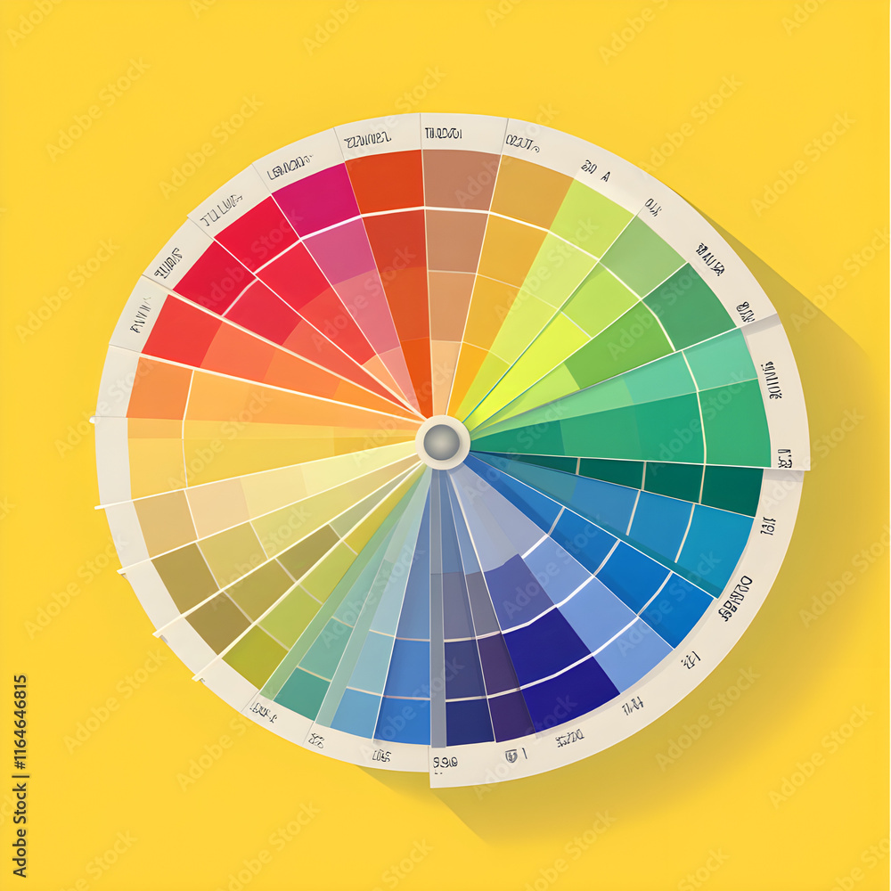 Poster with a color chart, Pantone label, and color palette, vector art ...