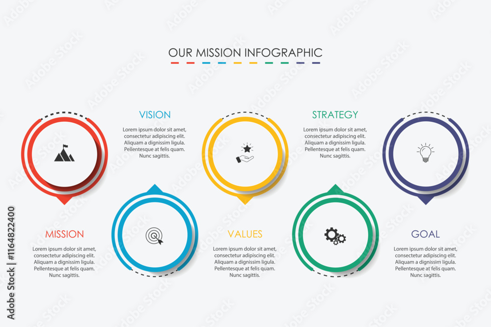 Mission, vision, values, graphic design template.eps 10 on white ...