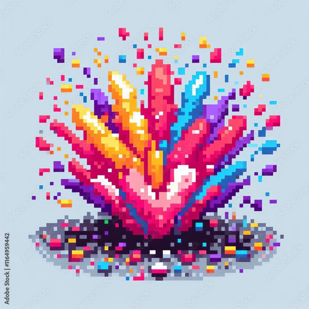 Pixel Art Holi Convert images into pixel art focusing on the blo Stock ...