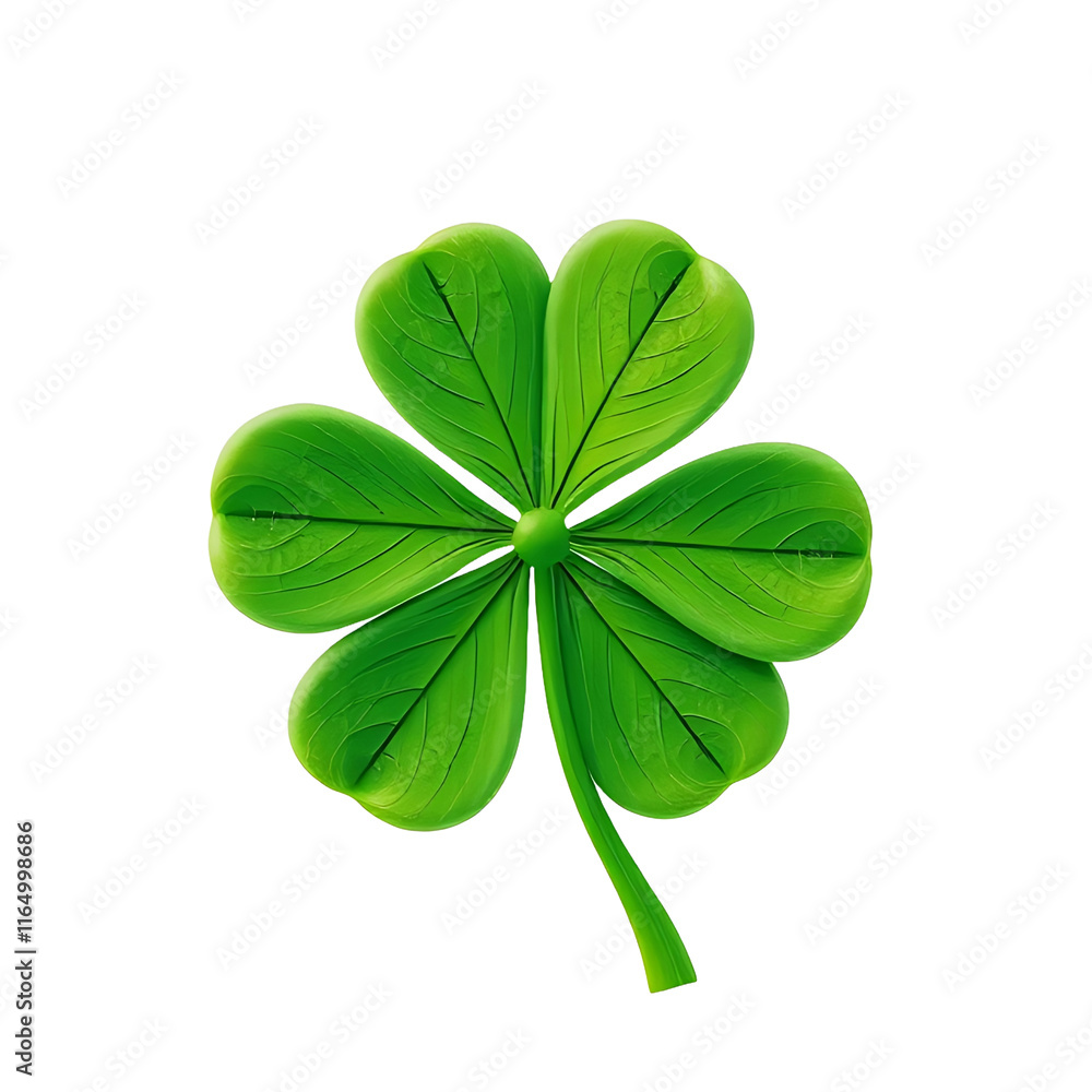 Four leaf clover realistic 3D Png with on transparent background Stock ...