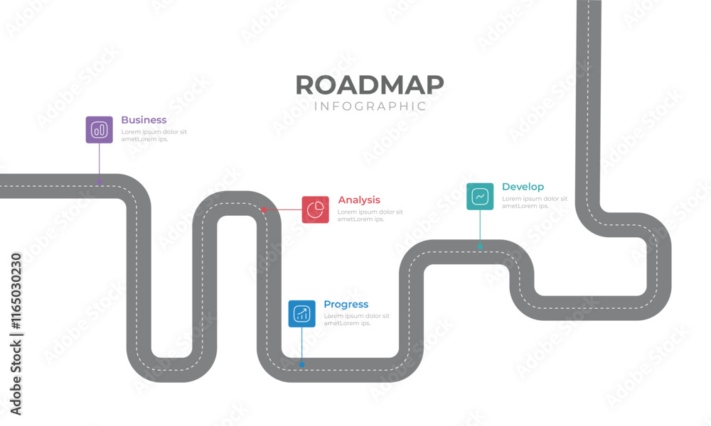 Technology Road map timeline year illustration, process timeline ...