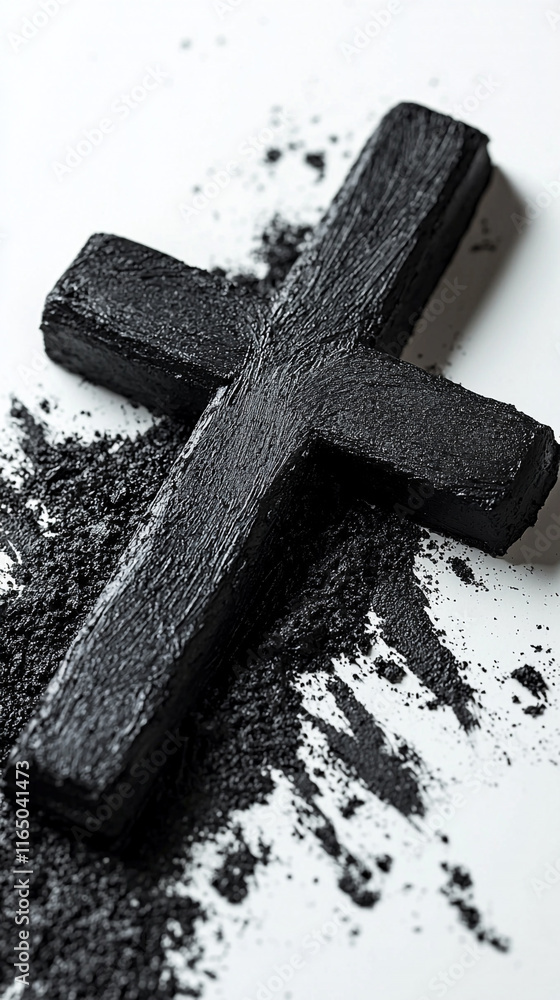 Ash Wednesday Cross Black Wooden Cross in Ash Religious Symbol Lent ...
