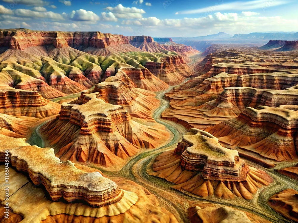 AI-generated, photorealistic 3D canyon model, desert landscape. Stock ...