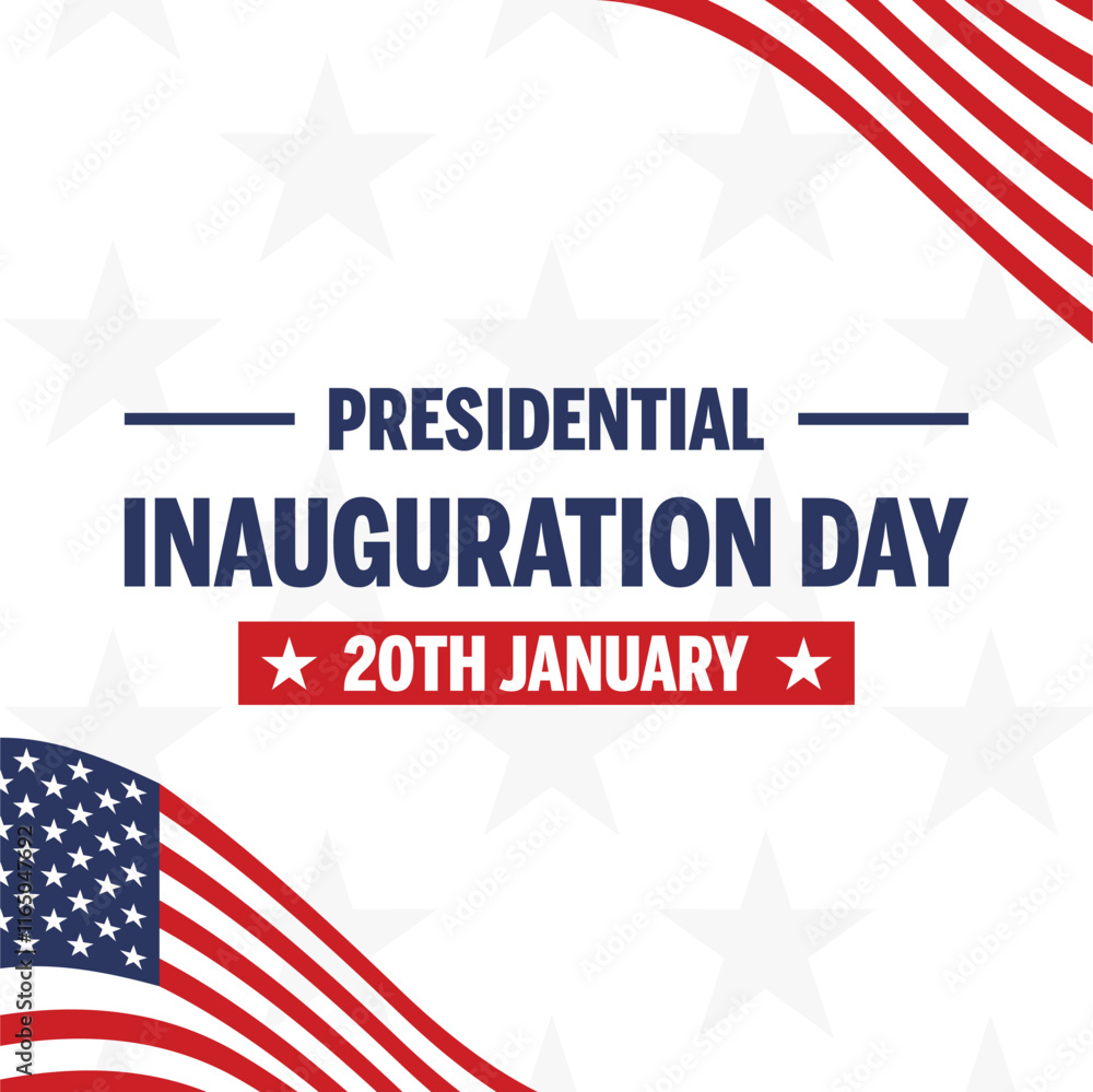 Presidential Inauguration day 2025 white background poster Stock Vector ...