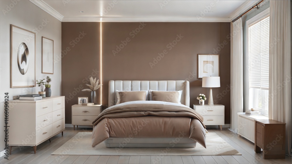 Modern interior japandi style bedroom design Livingroom. Pantone color ...