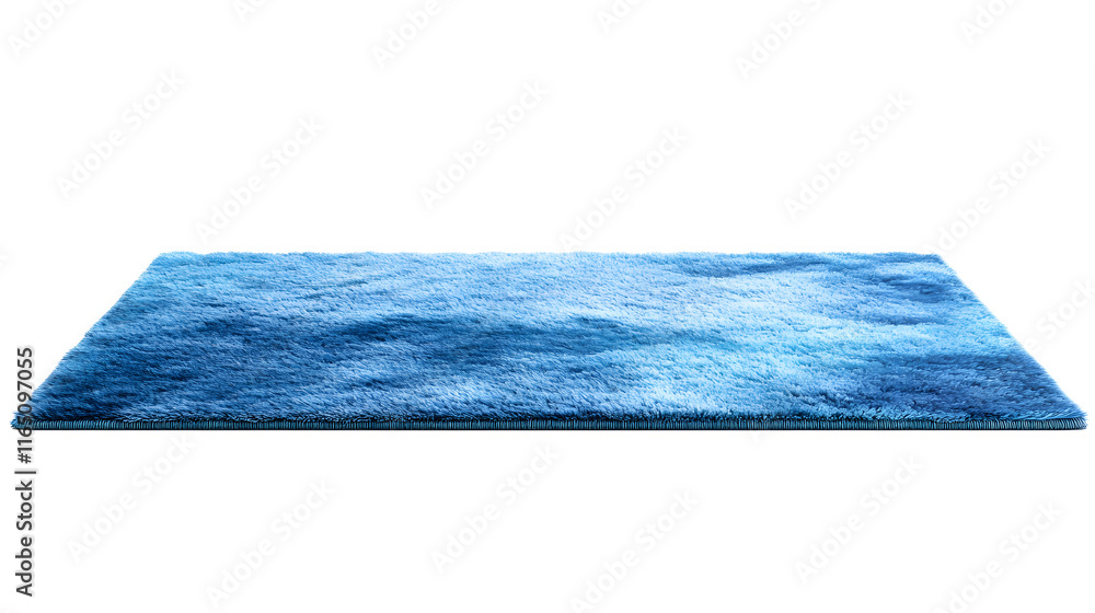 Blue rectangular carpet with a detailed texture, perfect for modern ...