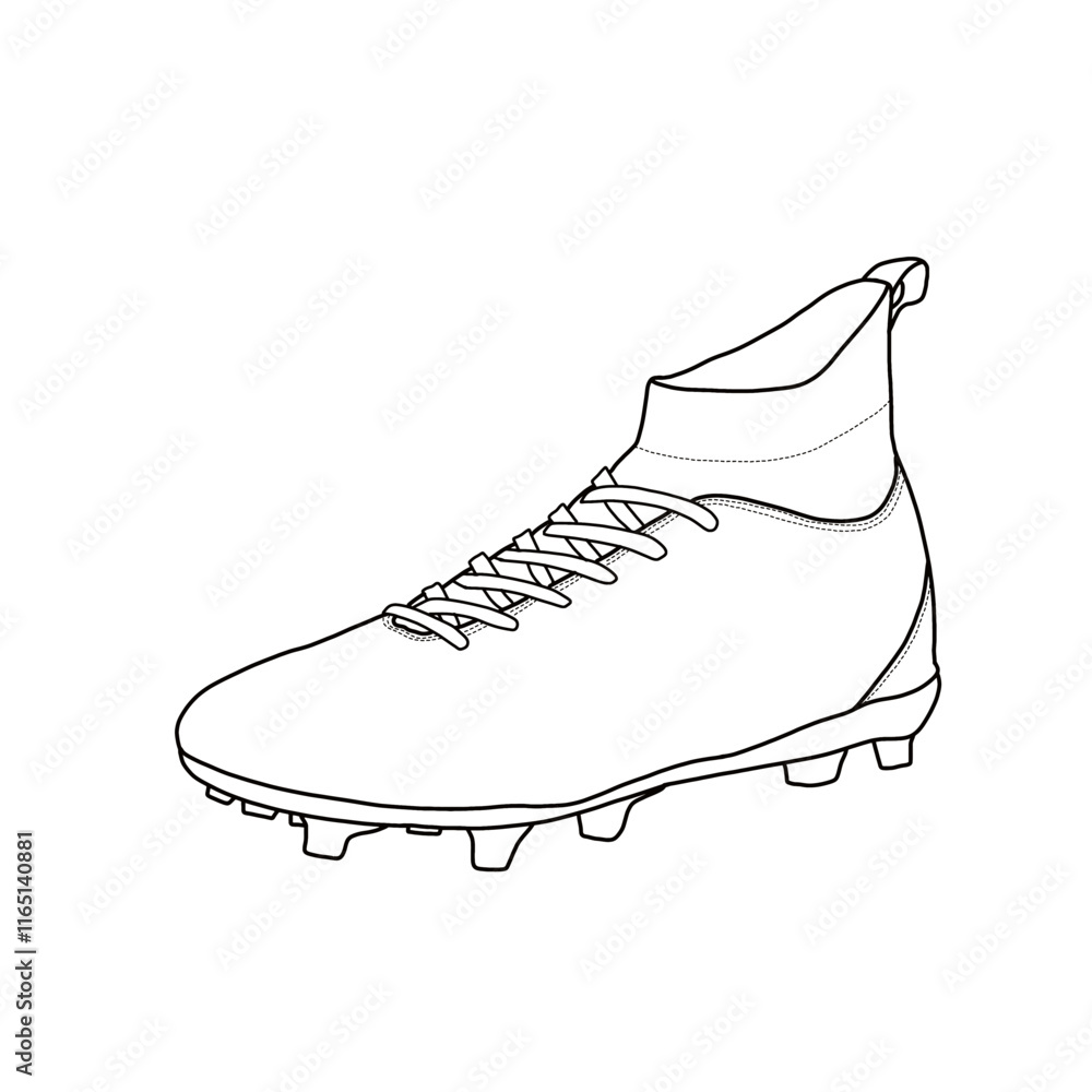 Technical sketch drawing of football shoes or soccer vector template ...
