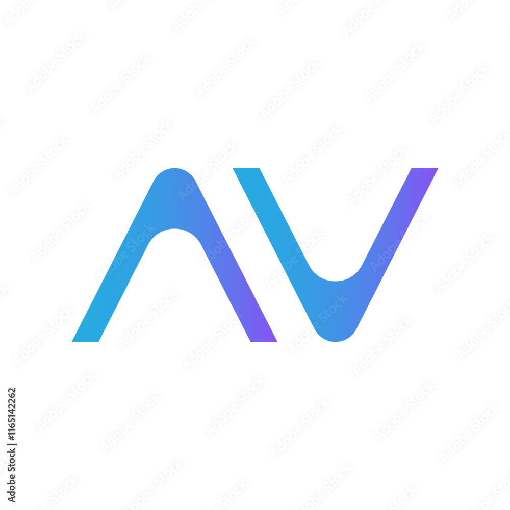 AV initial logomark with the letter A V is in the same shape with ...