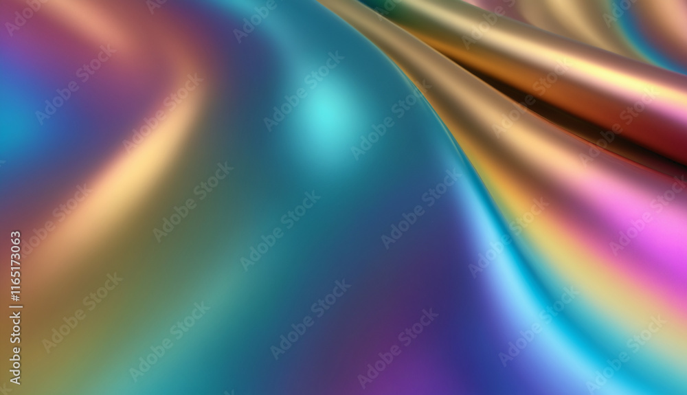 gaussian blur soft rainbow titanium liquid fluid shiny smooth metal ...