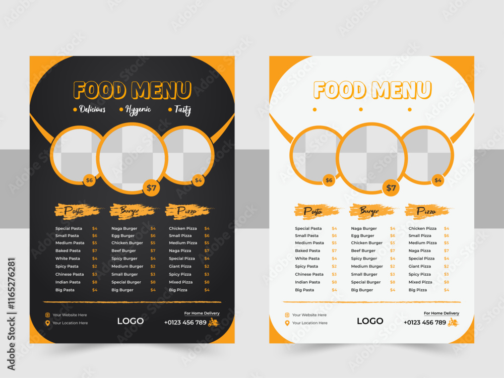 Image vectorielle Stock Restaurant fast food menu Design Template ...