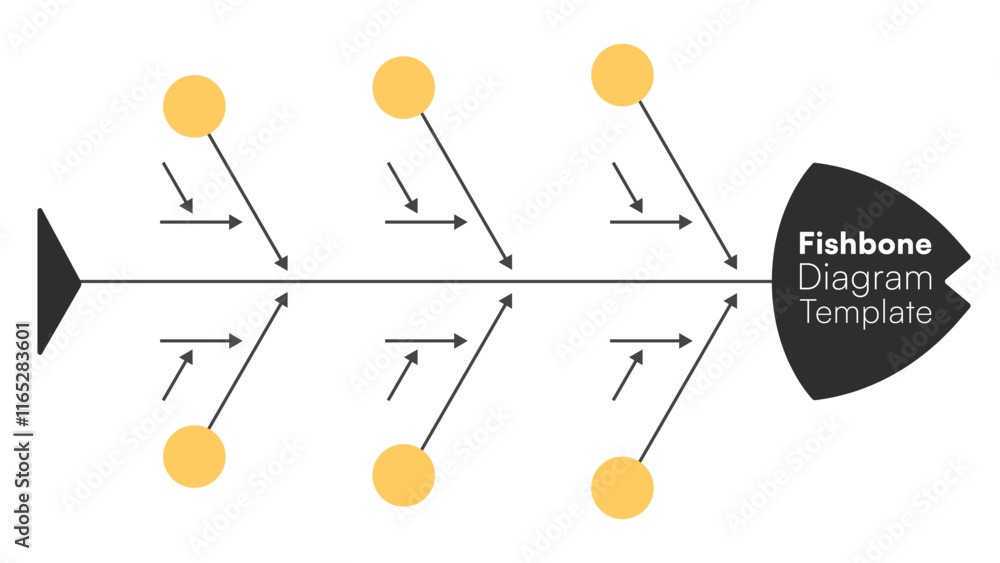 Fishbone Diagram with Blank Node and Directional Arrow Stock Vector ...