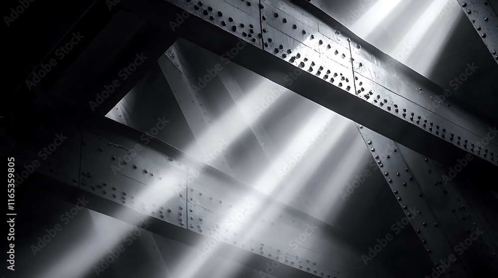metal structure showing strong angles of the beams and rivets Stock ...