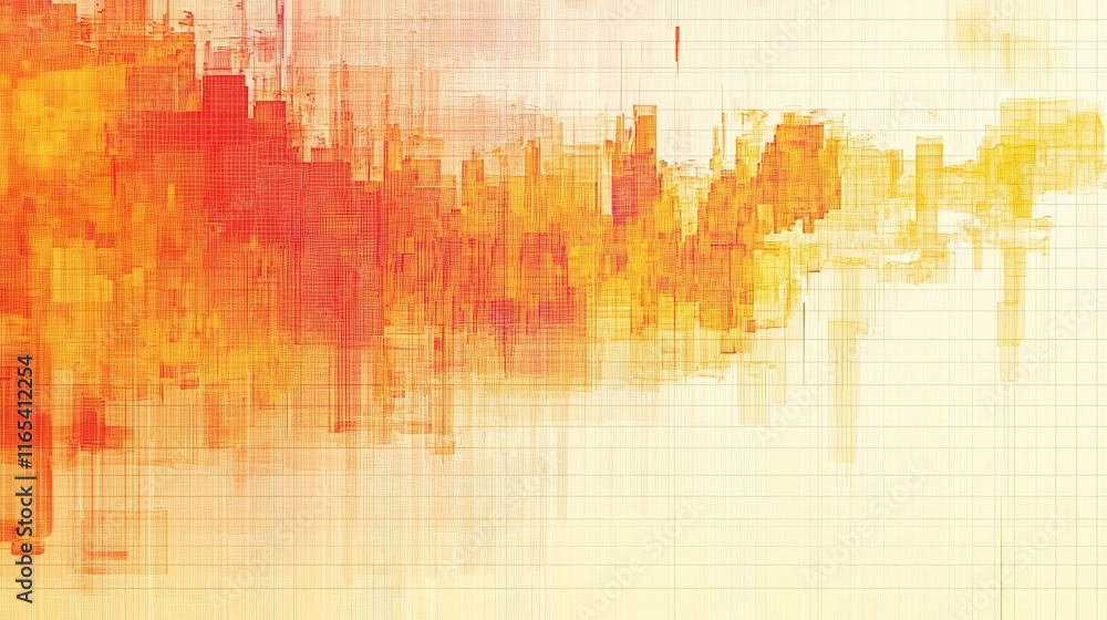 Financial heat map chart with gradient colors and a grid background ...