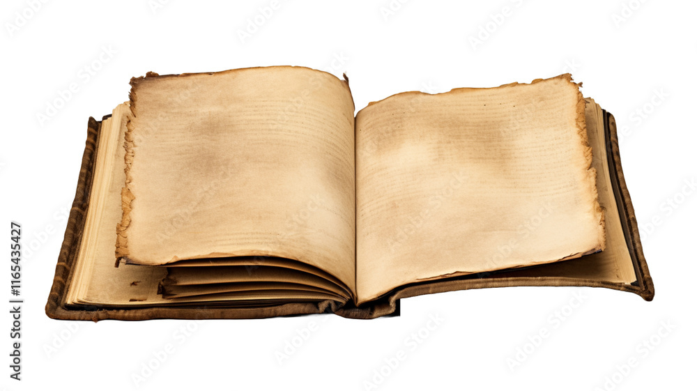 Open old books with blank pages isolated on transparent background PNG ...