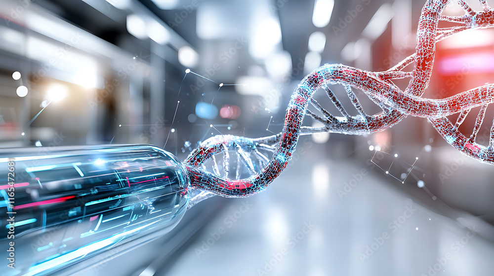 Exploring genetic innovation 3d dna model in modern lab technology environment scientific ...