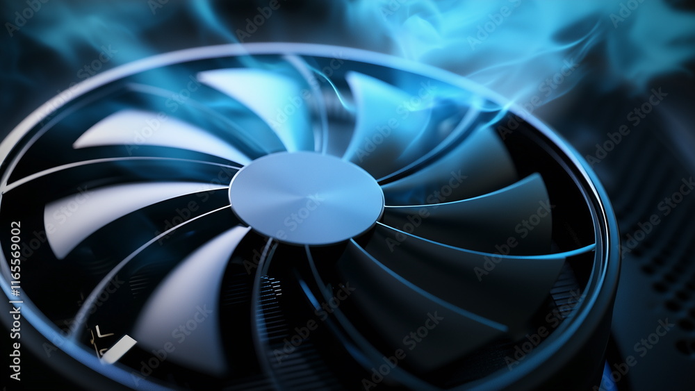 Computer fan on the motherboard to remove heat produce from the high ...