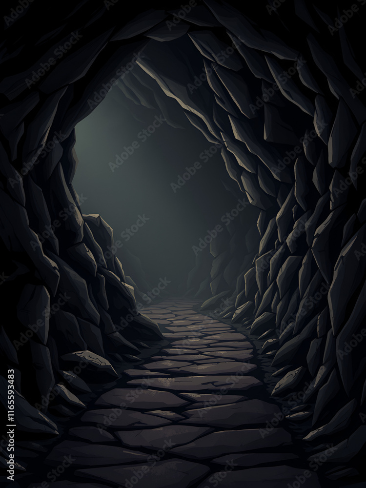 Path is crossing the dark cave game background tillable horizontally ...