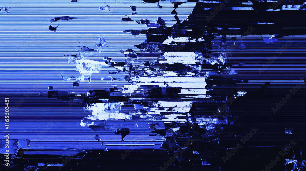 Screen glitch effect, broken computer monitor or TV signal loss vector ...