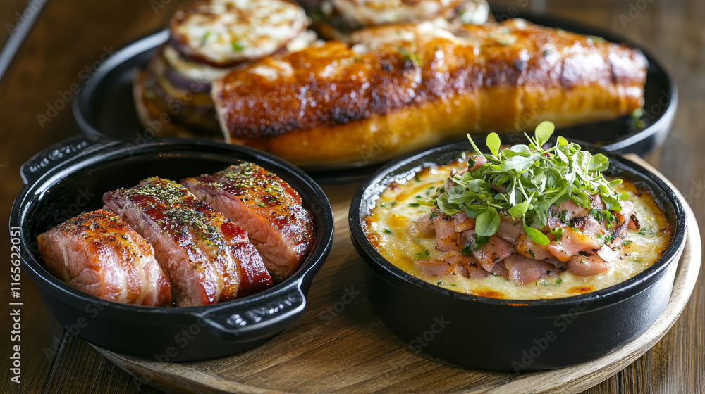 France cuisine vector, old time marmite soup, sandwich croc madame and ...