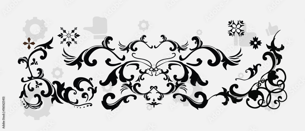 Hand drawn line, border, frame vector design element set. Template for ...