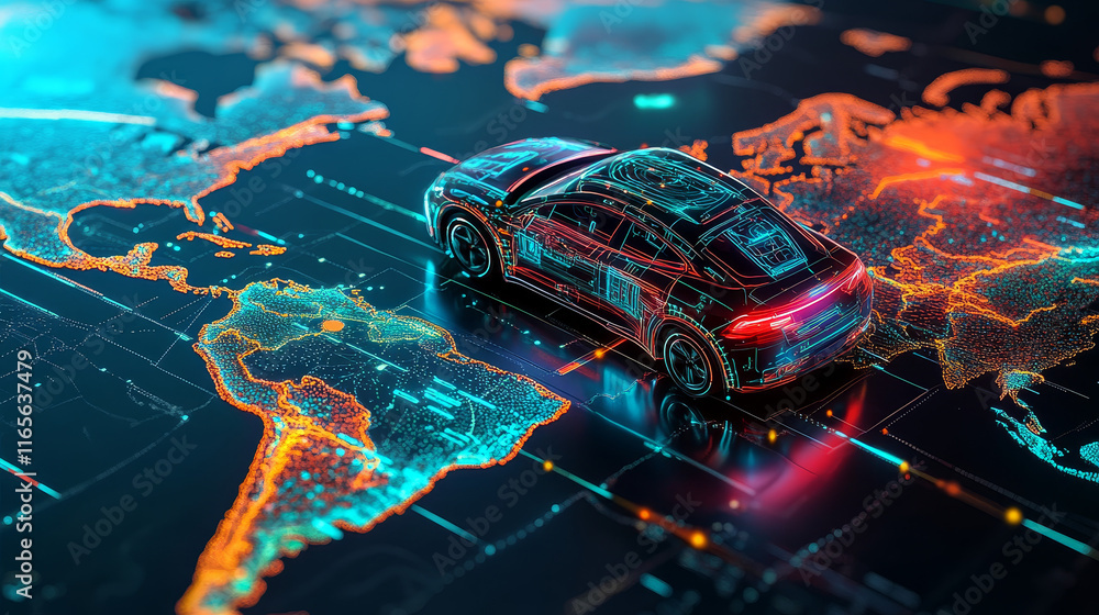 Ilustración de Stock Driverless car infographics, self driving ...