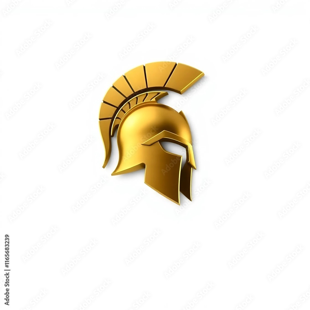 Side view Spartan helmet with a crest logo, stylized and futuristic ...