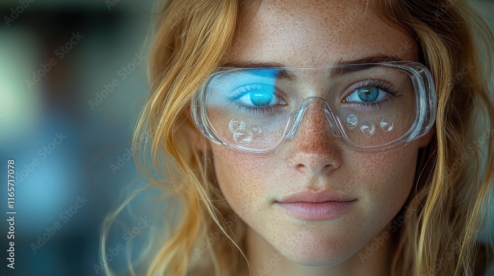 Student wearing safety goggles observing a catalytic reaction with ...