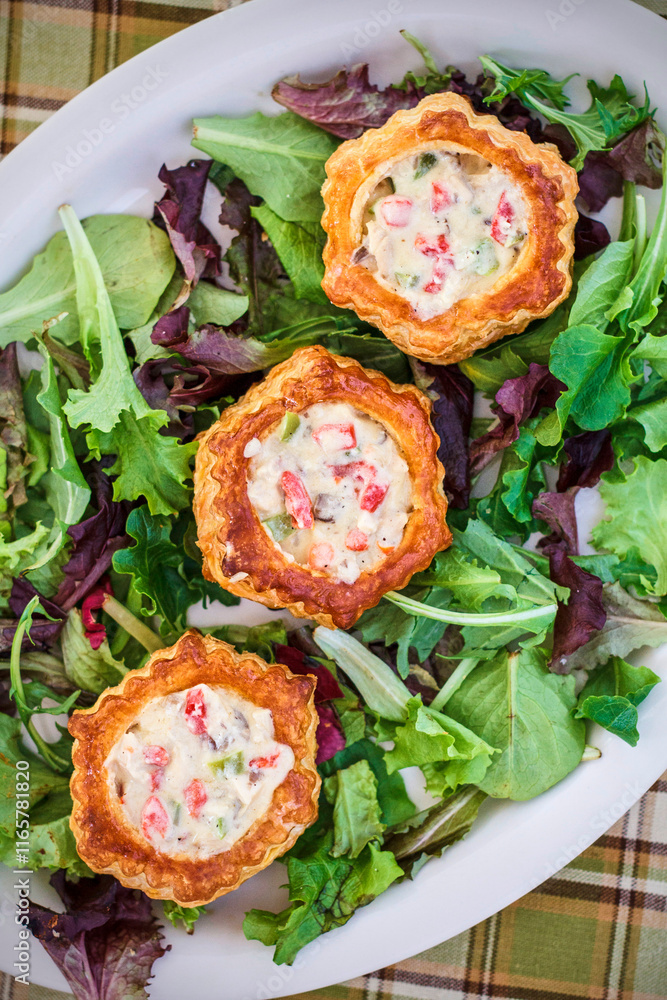 chicken ala king stuffed phyllo dough cups Stock Photo | Adobe Stock