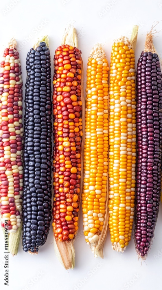 Vibrant Display of Colorful Indian Corn: A Bountiful Harvest Stock ...