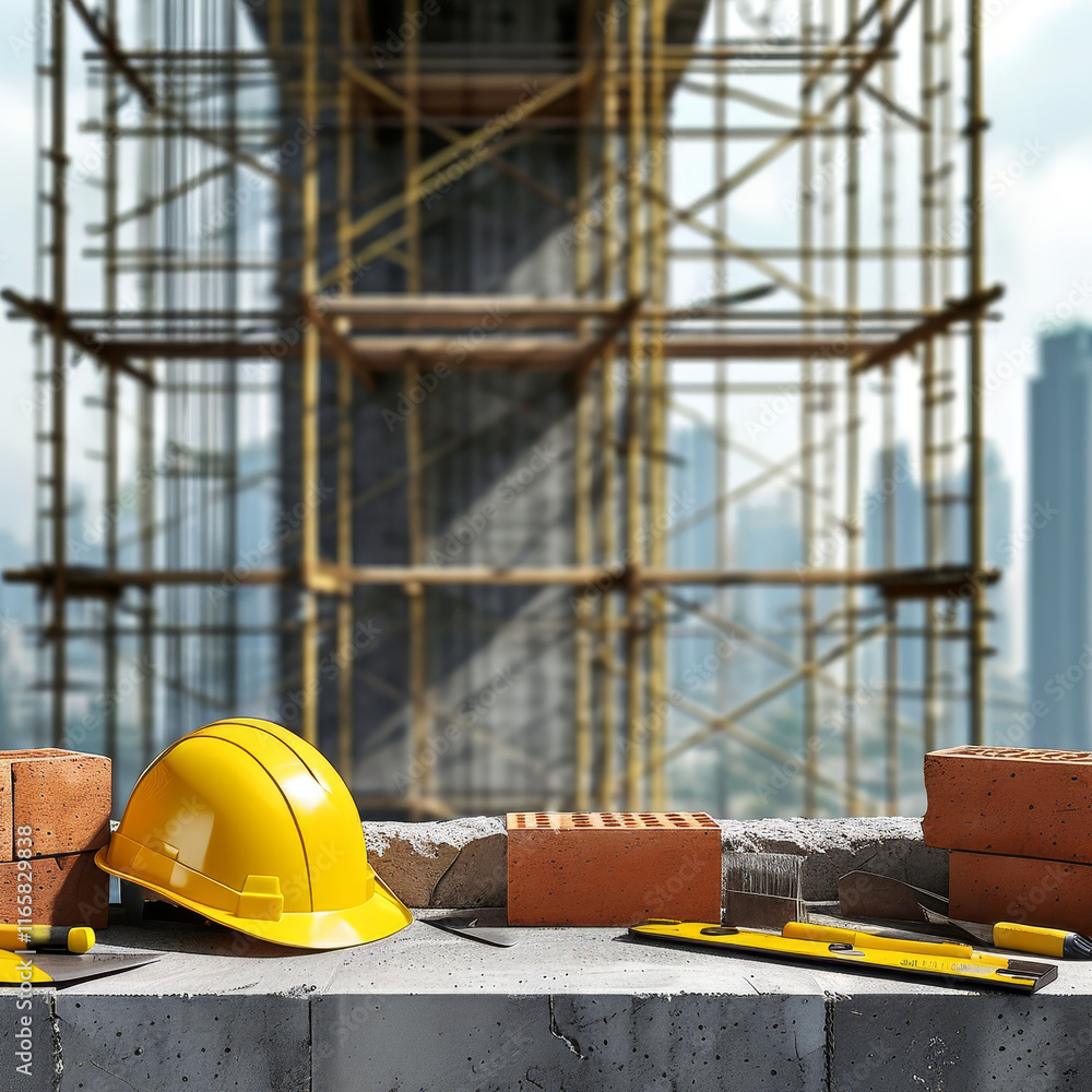 Workers Day Podium, Empty product display Construction-inspired ...