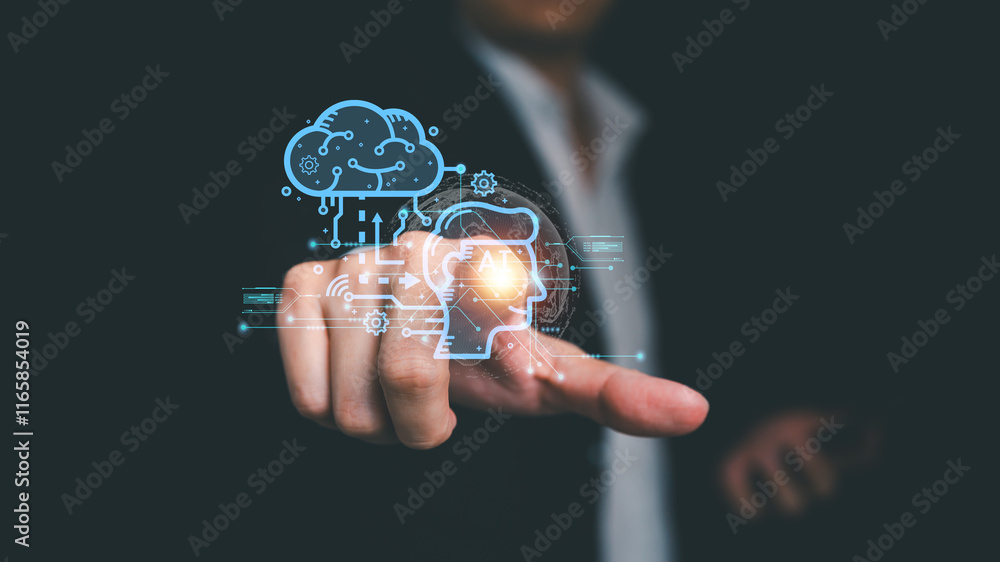 Chat bot concept, Chat with artificial intelligence technology ...