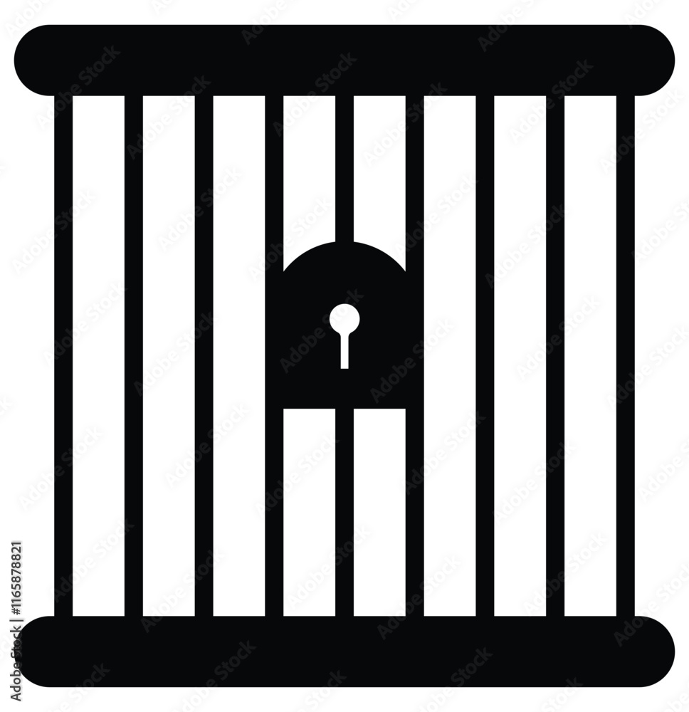 Jail icon vector isolated on white background, logo concept of Jail ...